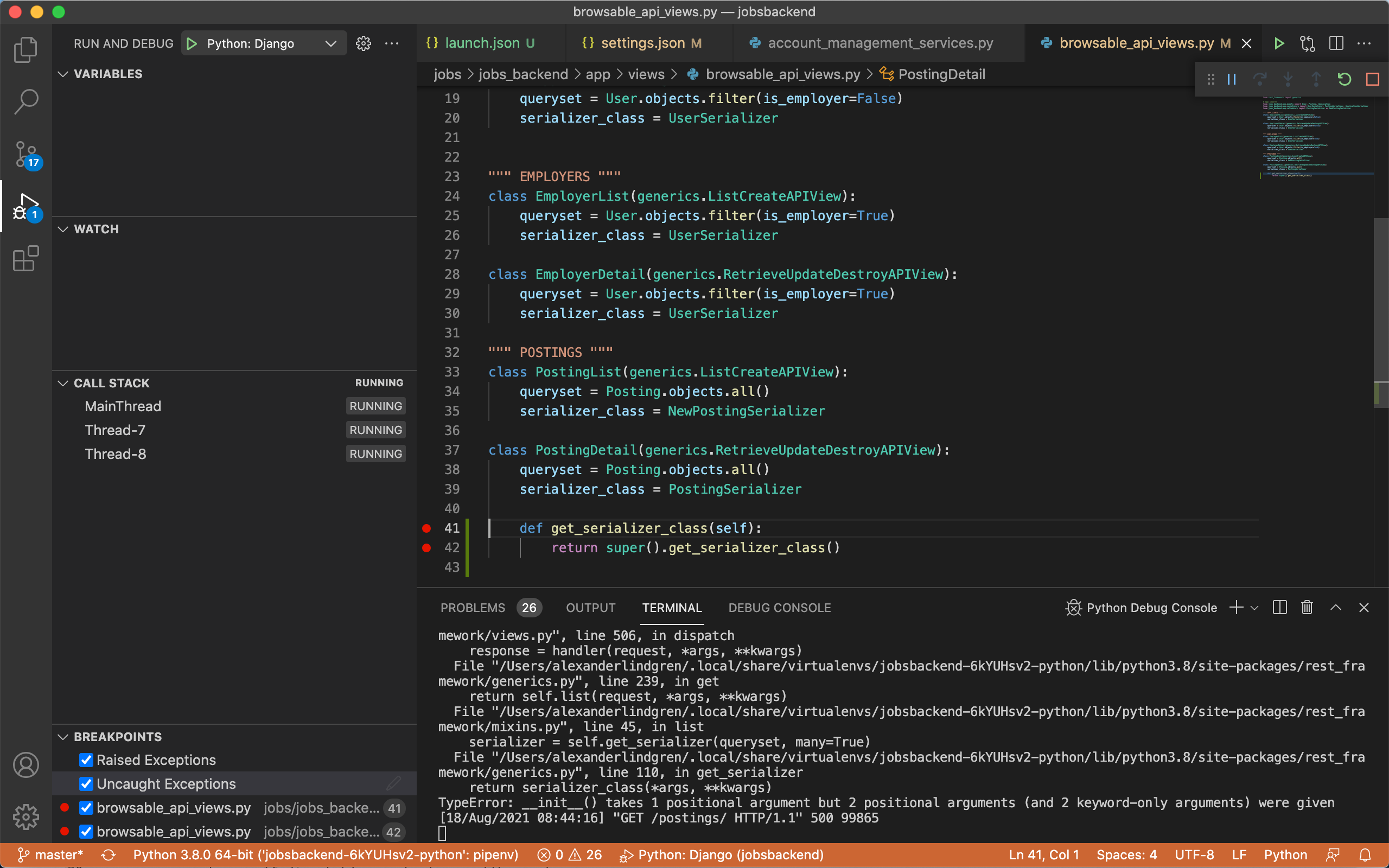 Debugger In Vscode Not Stopping At Breakpoints Python And Django · Issue 698 · Microsoft