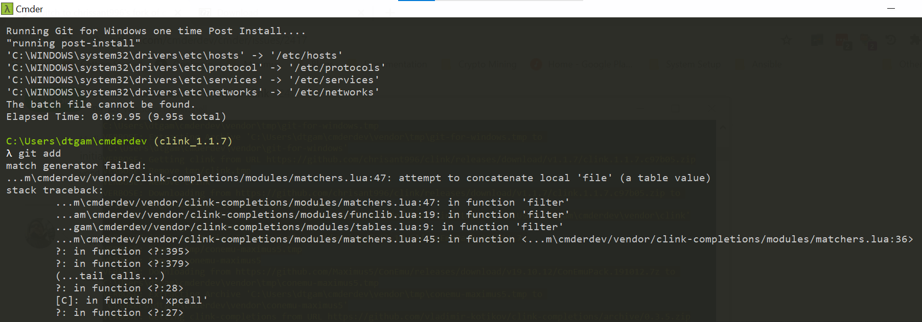 Switch to chrissant996's fork of clink · Issue #2417 · cmderdev/cmder · GitHub