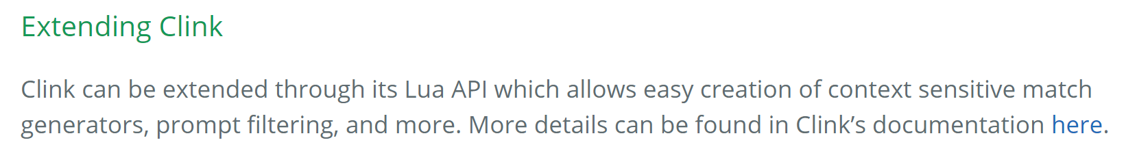 Where is the documentation? · Issue #164 · chrisant996/clink · GitHub
