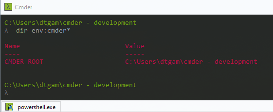 CMDER_ROOT environment variable is not set when launching Powershell as admin console · Issue ...