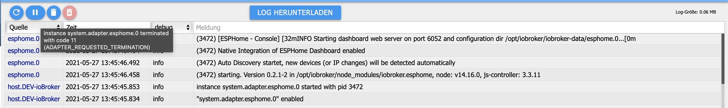 Admin 5 : Unexplainable log-message [object Object] · Issue #957 · ioBroker/ioBroker.admin · GitHub
