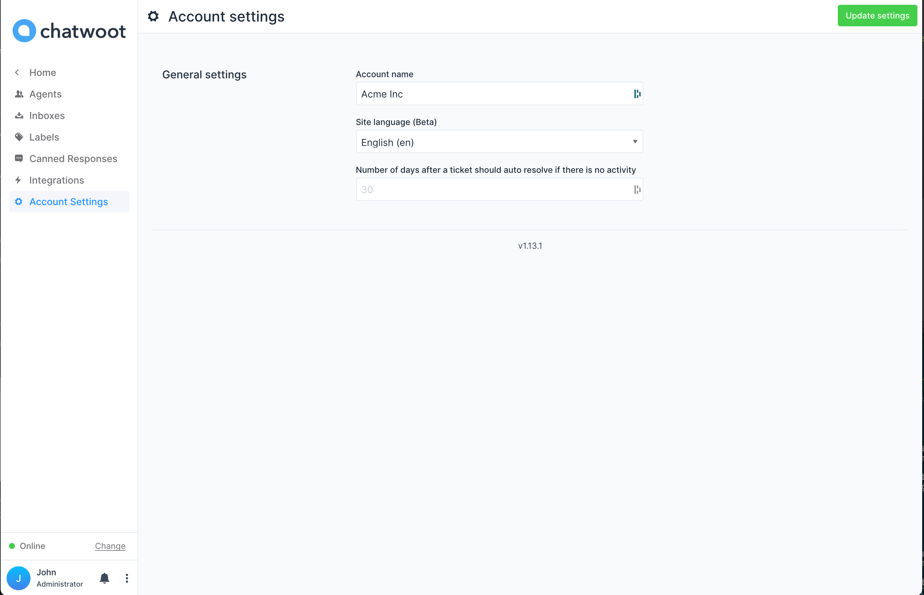 [CW-2490] Add option to delete Chatwoot accounts · Issue #1555 · chatwoot/chatwoot · GitHub