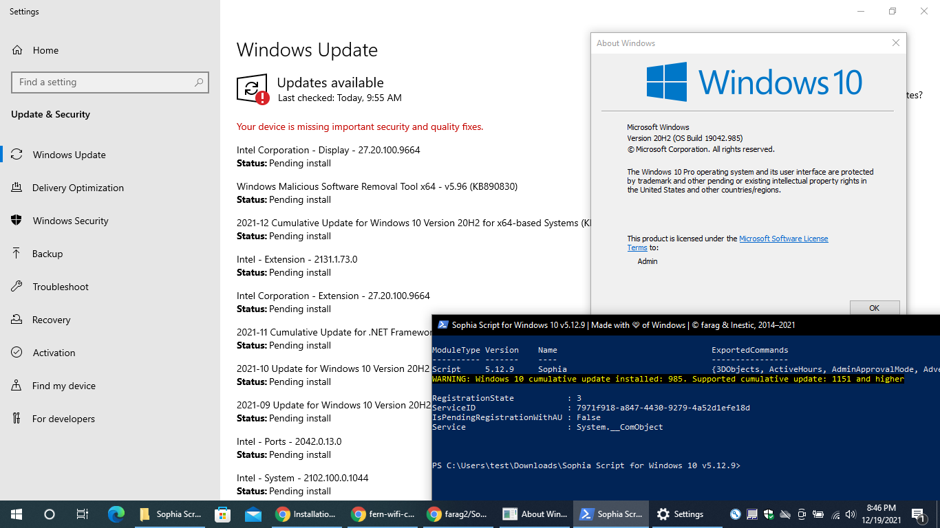 Running script opens windows update. · Issue #314 · farag2/Sophia-Script-for-Windows · GitHub
