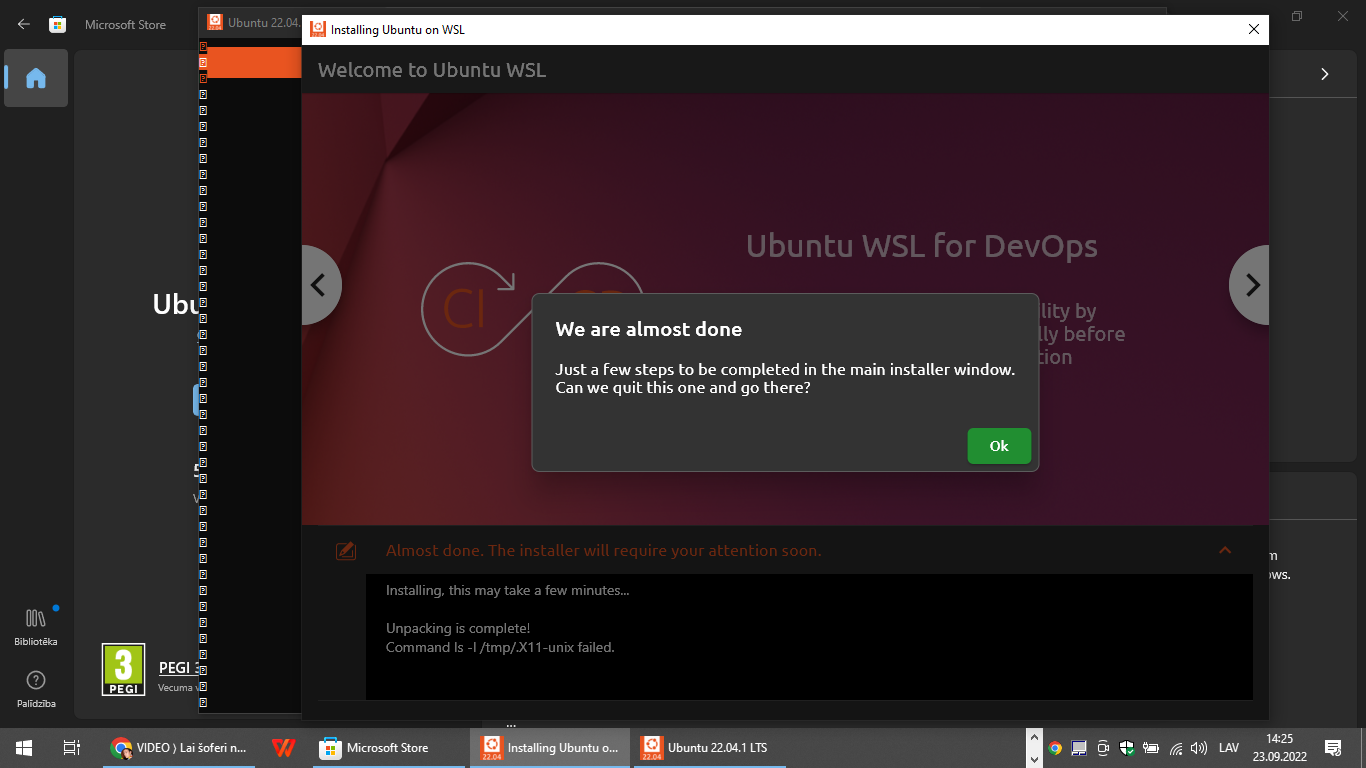Installing From Store Ubuntu 22041 Install Got Error Ls L Tmpx11 Unix Failed · Issue