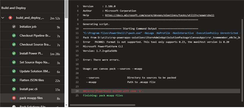 [ALM Accelerator - BUG]: Error at the build-deploy "pack msapp files ...