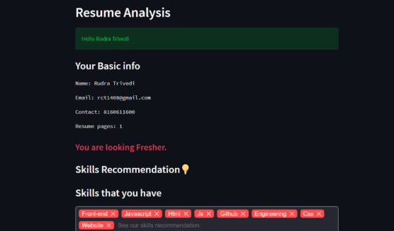 GitHub - divyaraj2104/Resume-Analyser: The project uses machine learning algorithms and deep ...