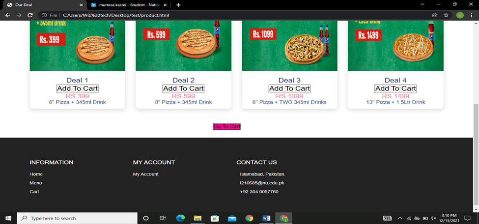 GitHub - smmk47/MyFoodWebApplication: A food website based on 5 pages ...