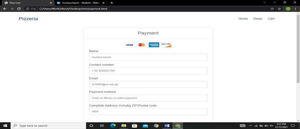 GitHub - smmk47/MyFoodWebApplication: A food website based on 5 pages ...
