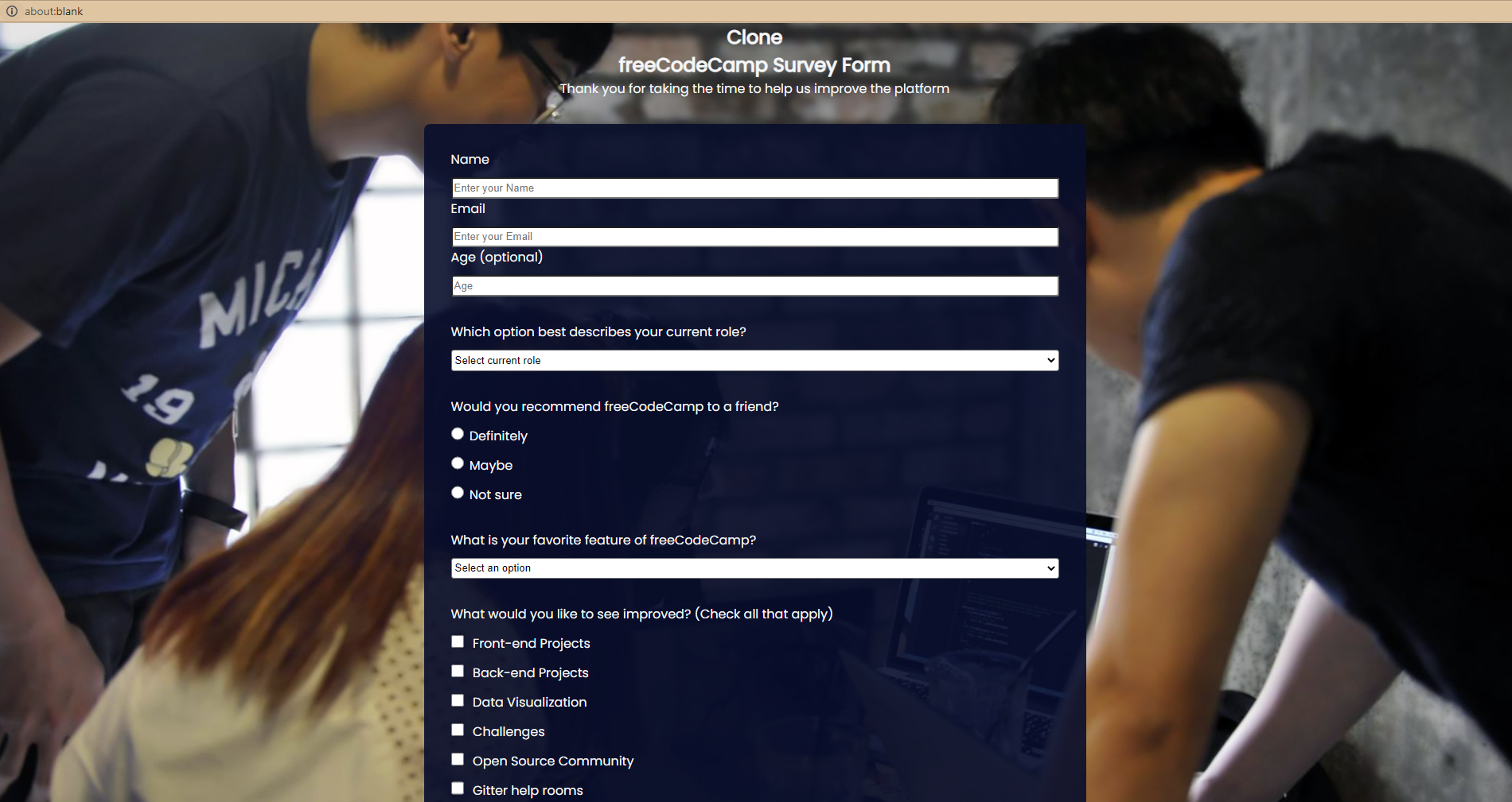 GitHub - TPauline/MyClone_freeCodeCamp-Survey-Form