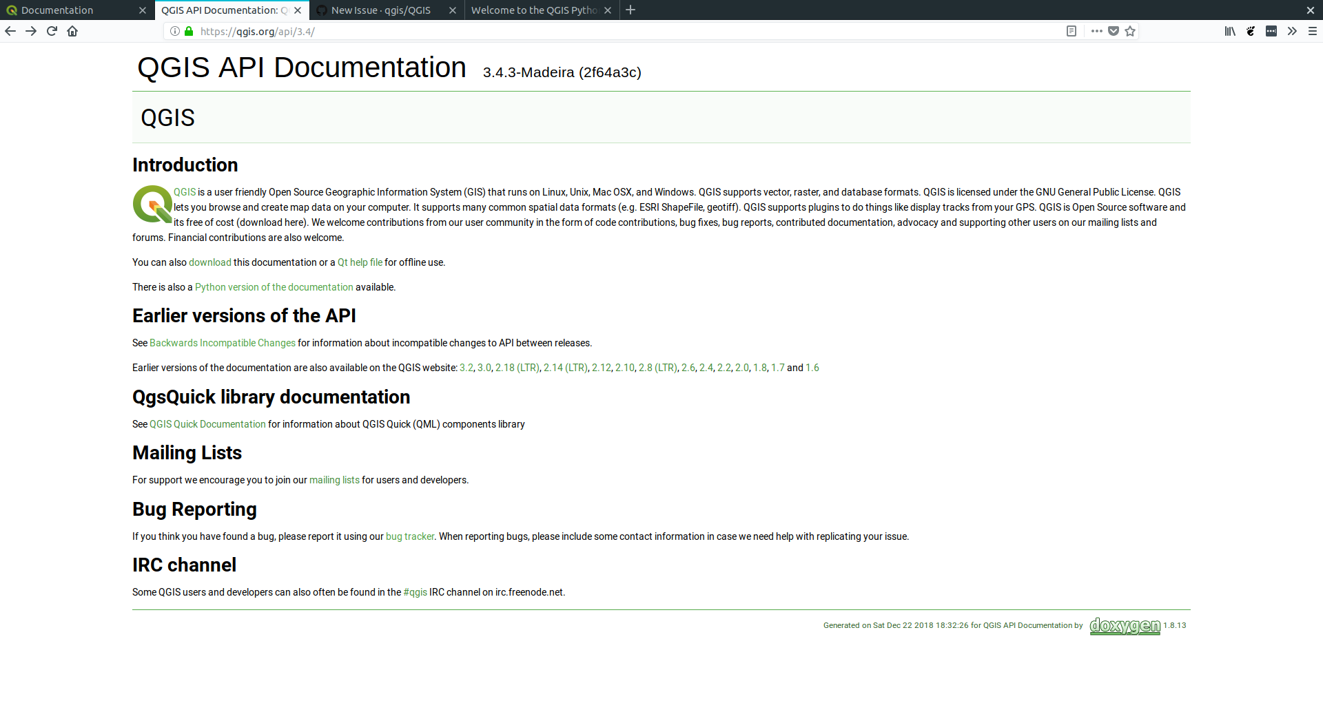 Online C++ API for 3.4 landing page has no way to navigate to the ...