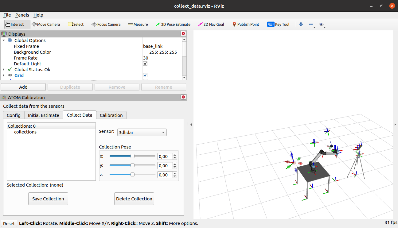 Integration with RViz Panel - Data Collect - Type of sensor and marker ...