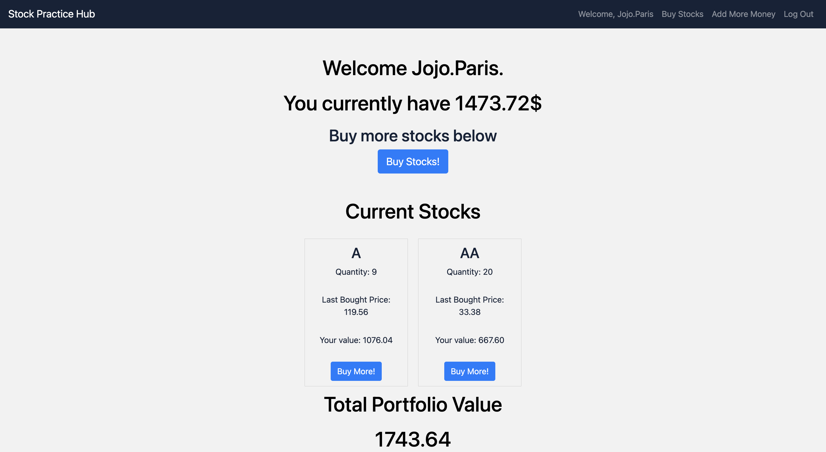GitHub - Jojo-Paris/Stock-Practice-Hub: A way to simulate stock trading ...