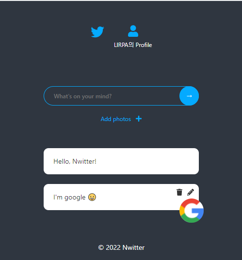 GitHub - w00khyung/nwitter: Cloning Twitter with React & Firebase