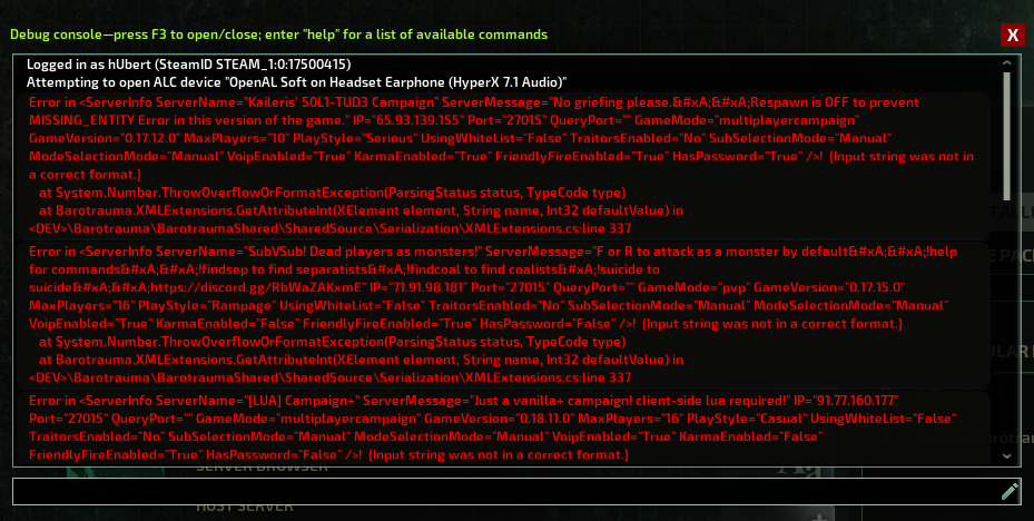 [Unstable] Error message on launching the game regarding Server info · Issue #9726 ...