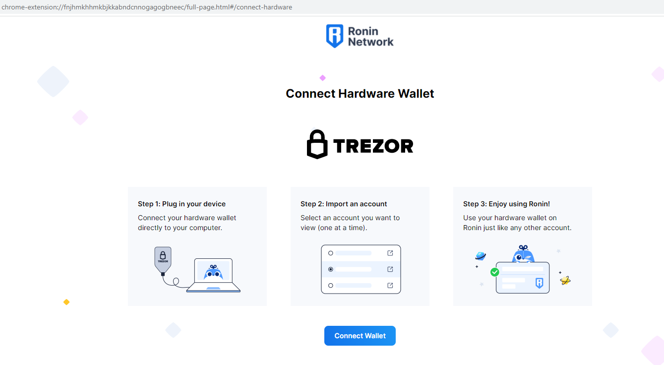 Problems connecting to Ronin Wallet · Issue #925 · trezor/connect · GitHub