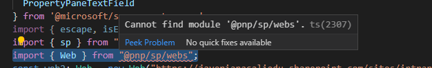 Cannot find module '@pnp/sp/webs' · Issue #999 · pnp/pnpjs · GitHub