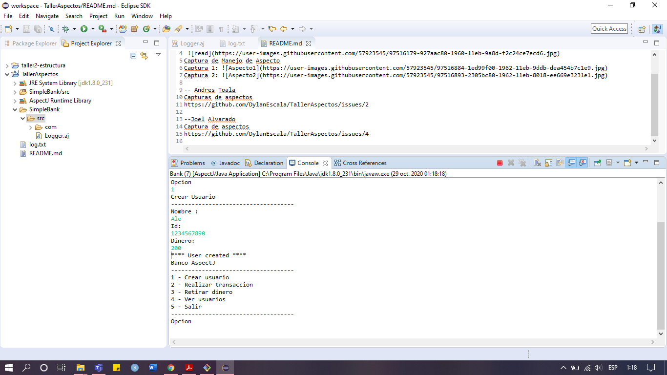 GitHub - DylanEscala/TallerAspectos