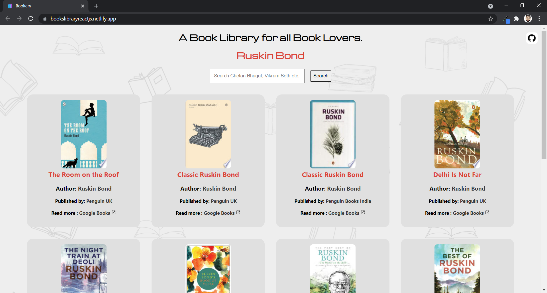 GitHub - Kapil-Kawathekar/Books-Library-using-ReactJs: A simple Book Library made using React-Js ...