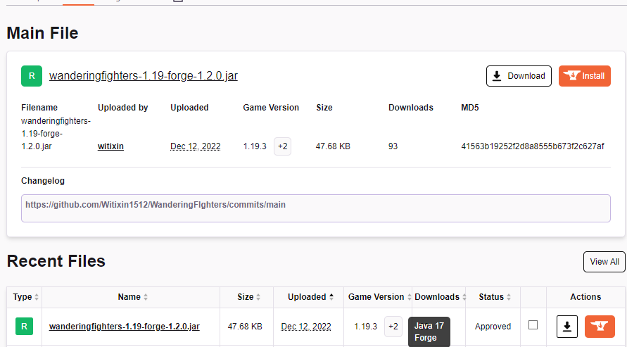 Mod File wanderingfighters-1.19-forge-1.2.0.jar needs language provider javafml:44 or above to ...