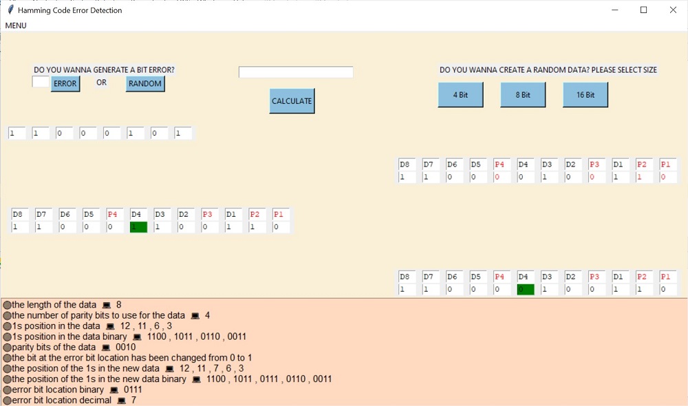 Github Mahirezuhalozdemir Hammingcode Errordetection This Code Written In Python Detects The