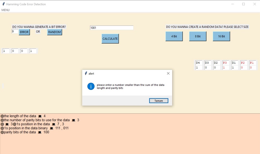 Github Mahirezuhalozdemir Hammingcode Errordetection This Code Written In Python Detects The