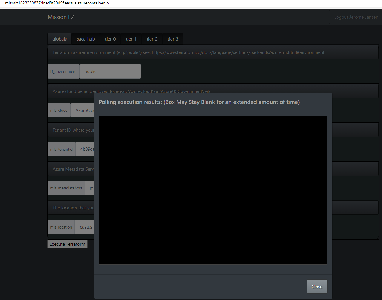 Mission LZ UI Deployment - Execute Terraform Button · Issue #246 · Azure/missionlz · GitHub