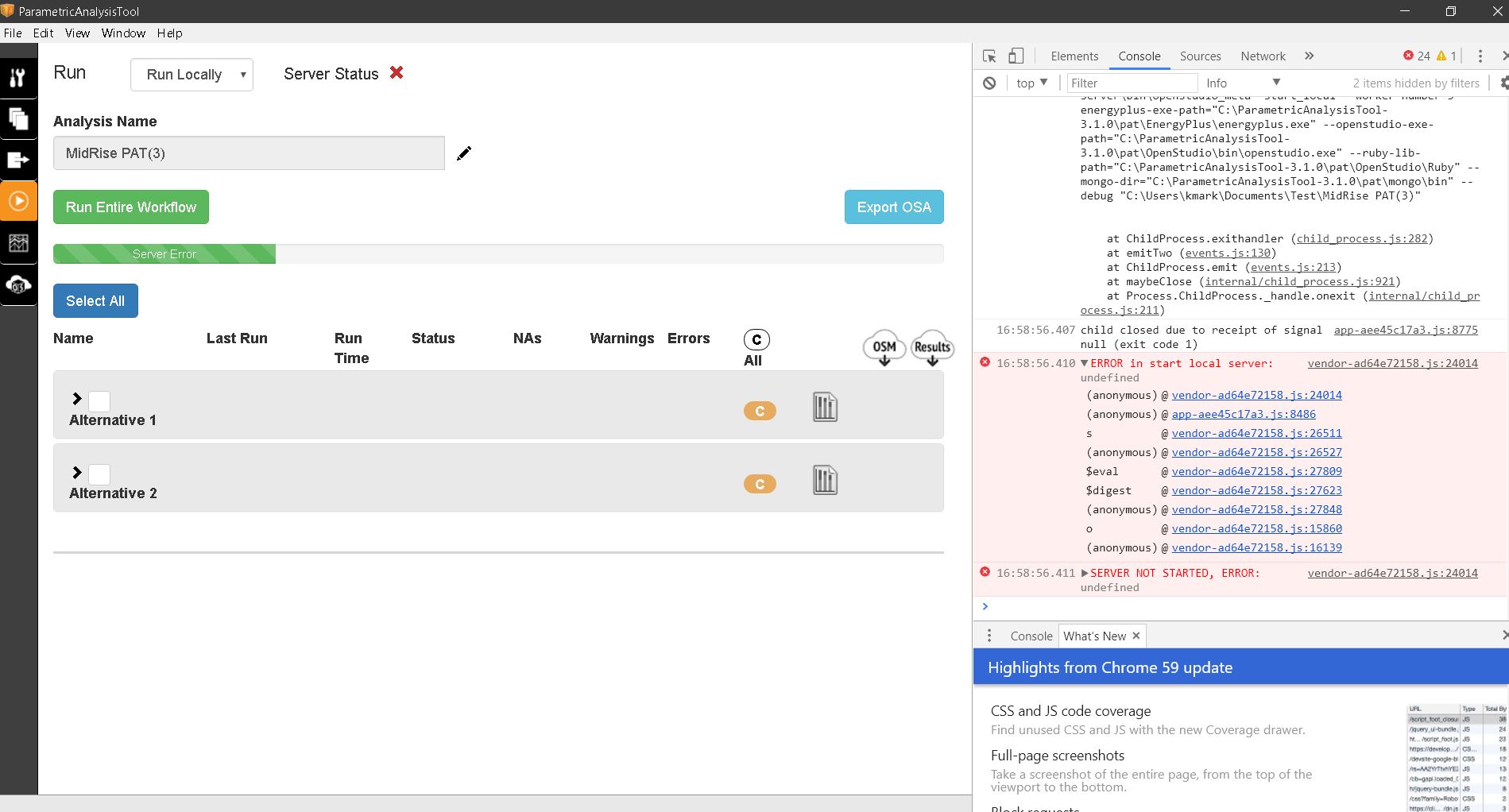 PAT wont run. Server connection issue? · Issue #169 · NREL/OpenStudio-PAT · GitHub