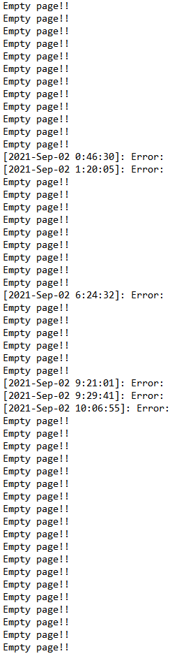 Where is the "Empty page!!" error message located? · Issue #571 ...