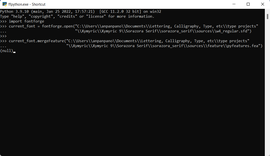Merging feature files broken through ffpython · Issue #5183 · fontforge/fontforge · GitHub