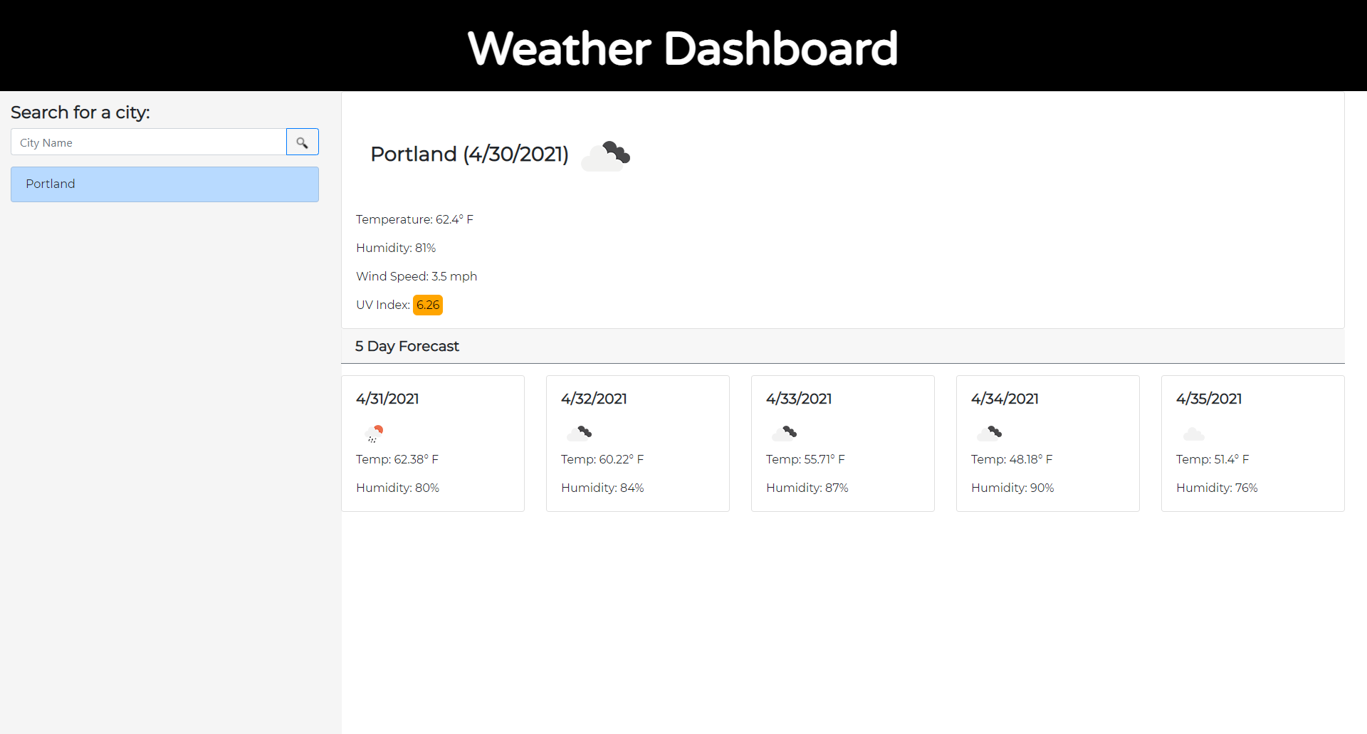 GitHub - mattsonaimee/js-Weather-API-Dashboard