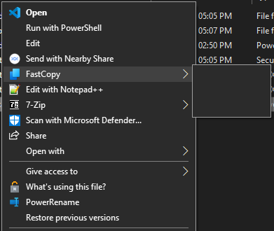 bug: Context menu items not visible · Issue #4 · HO-COOH/FastCopy · GitHub