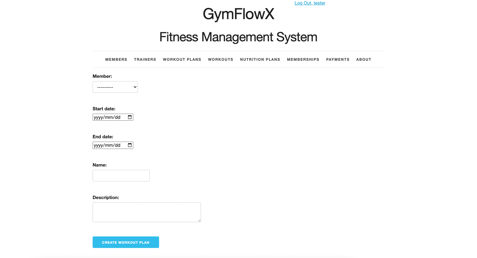 GitHub - megwu1129/GymFlowX: Using Django, HTML, CSS to build a fitness ...