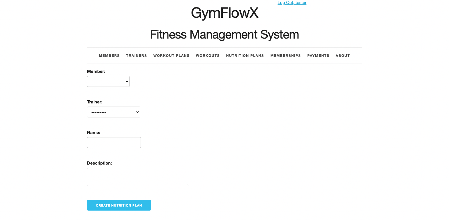 GitHub - megwu1129/GymFlowX: Using Django, HTML, CSS to build a fitness management site