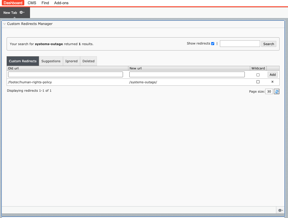 Custom Redirects Manager in EpiServer not working · Issue #197 · Geta/404handler · GitHub