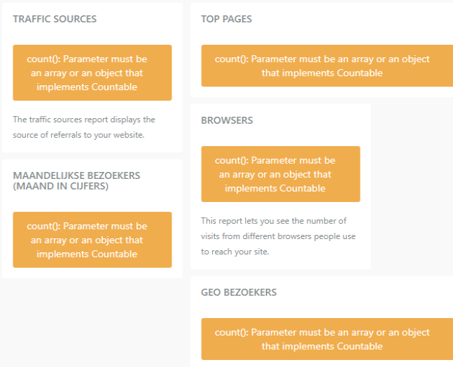 Again the question raised: getting error count(): Parameter must be an array or an object that ...