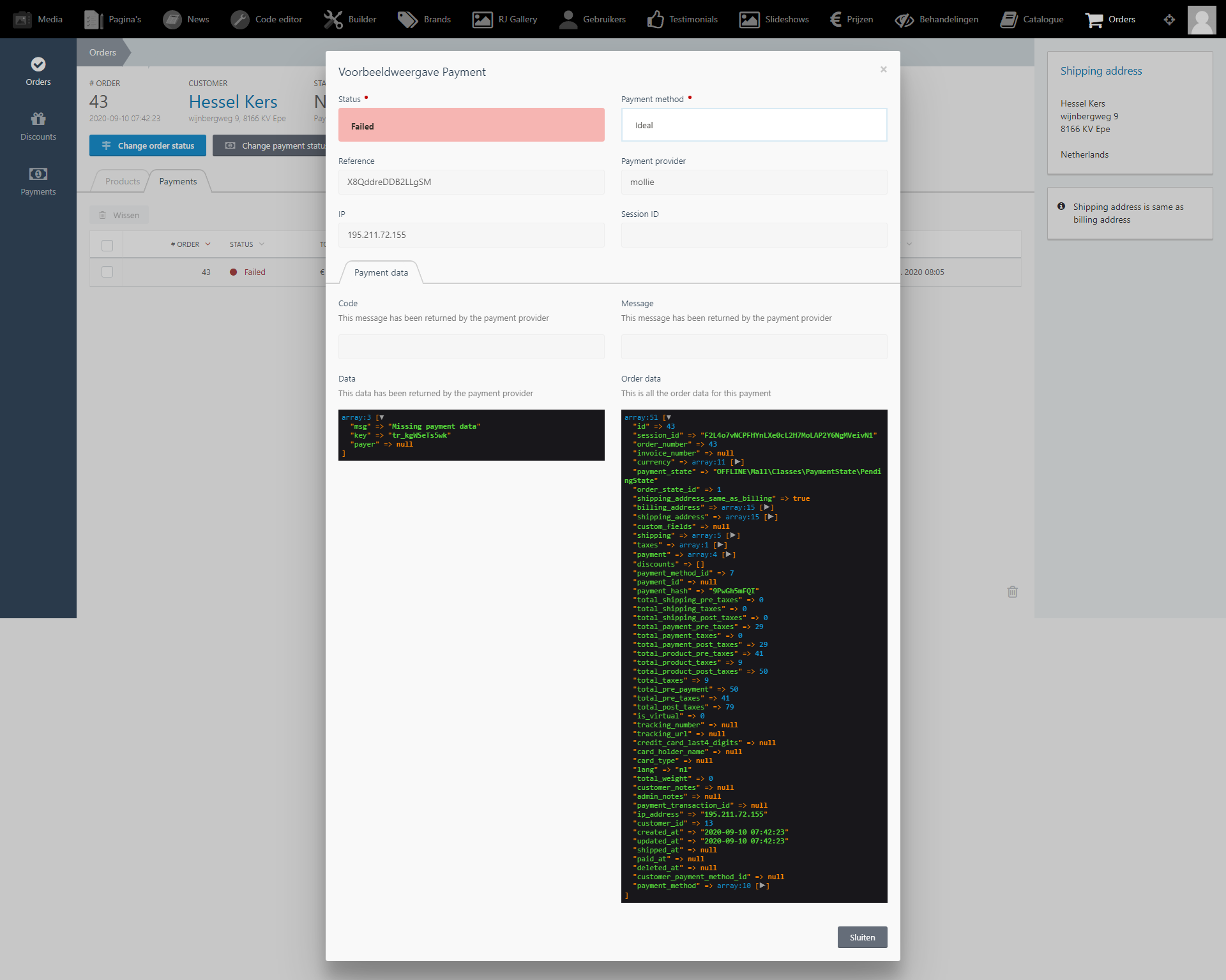 Ideal payment succesfull - redirect url returns failed · Issue #575 · OFFLINE-GmbH/oc-mall ...