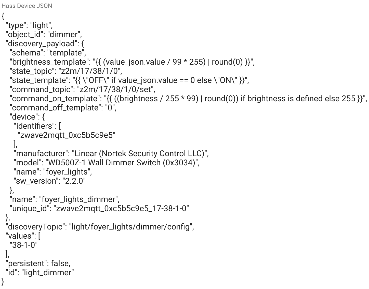 [bug] Only one device showing up in HASS with ALL entities in it · Issue #287 · OpenZWave ...