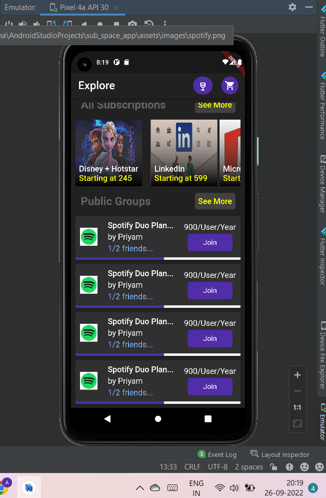 GitHub - akshata1224/SubSpace_app_clone