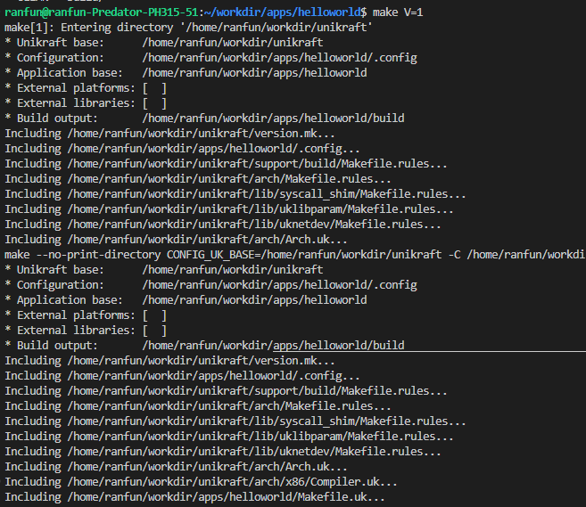 Setting `V=0` does not reduce verbosity · Issue #676 · unikraft/unikraft · GitHub