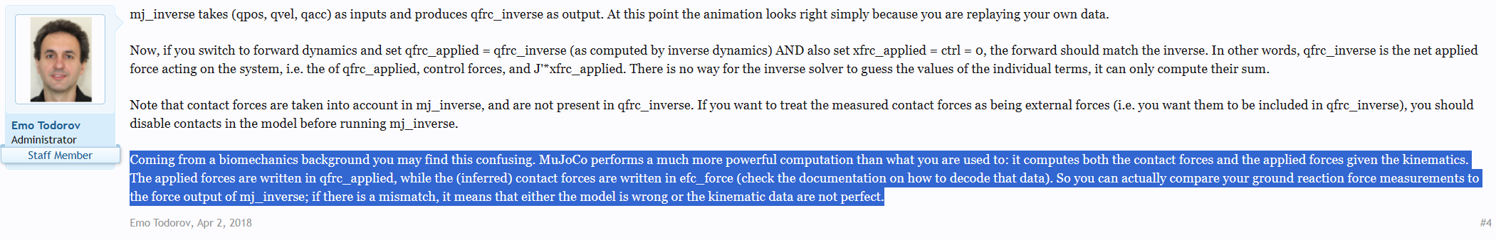 Is Ground Reaction Force (GRF) necessary for Mujoco to calculate muscle force through Inverse ...