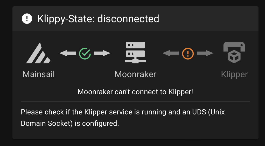 Ui Does Not Connect To Klipper Please Check If The Klipper Service Is Running And An Uds Unix