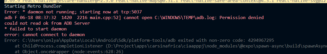 * daemon not running; starting now at tcp:5037 · Issue #1714 ...