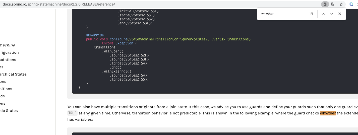 2.2.0 RELEASE doc has wrong word · Issue #875 · spring-projects/spring-statemachine · GitHub