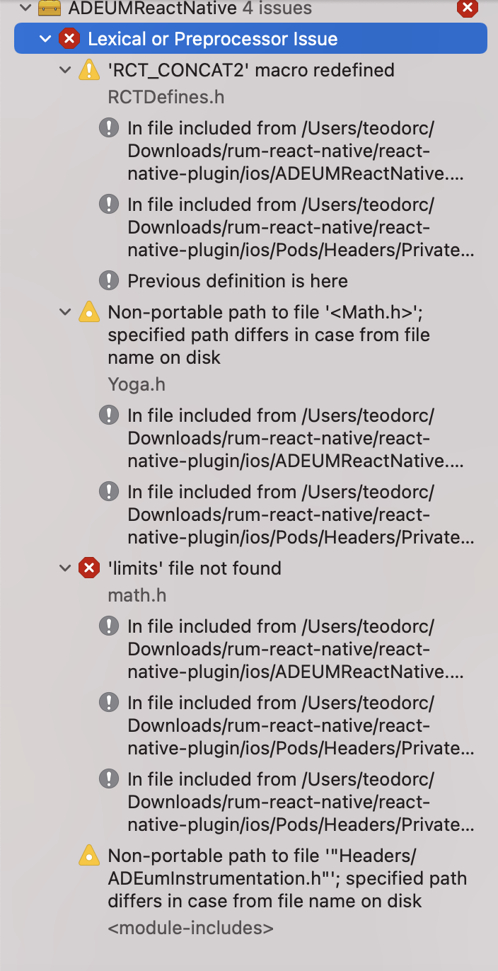 [RN 0.64.0] `pod lib lint` stopped working · Issue #31359 · facebook/react-native · GitHub