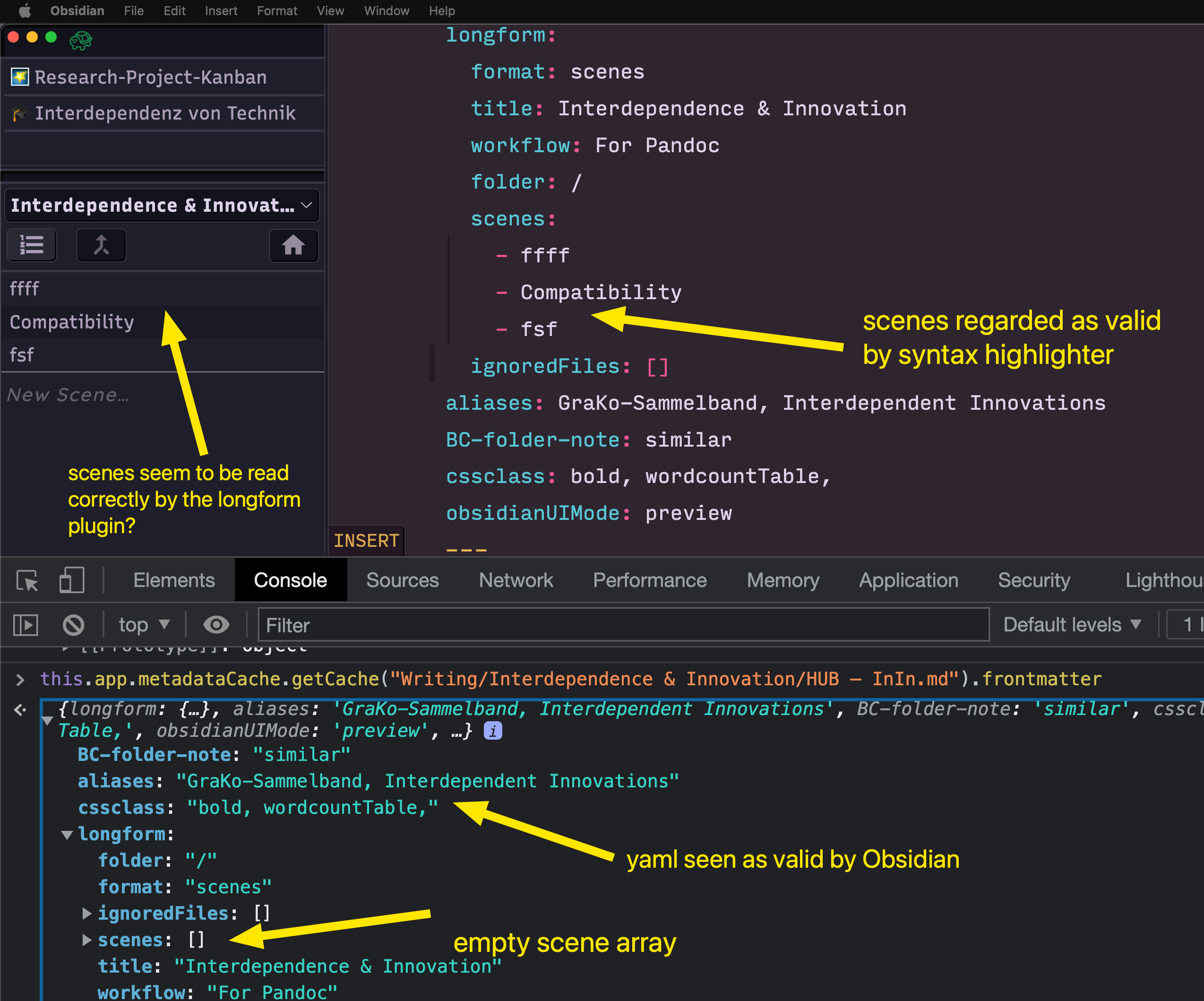 Longform YAML parsing and Obsidian YAML parsing seem to be inconsistent? · Issue #87 · kevboh ...