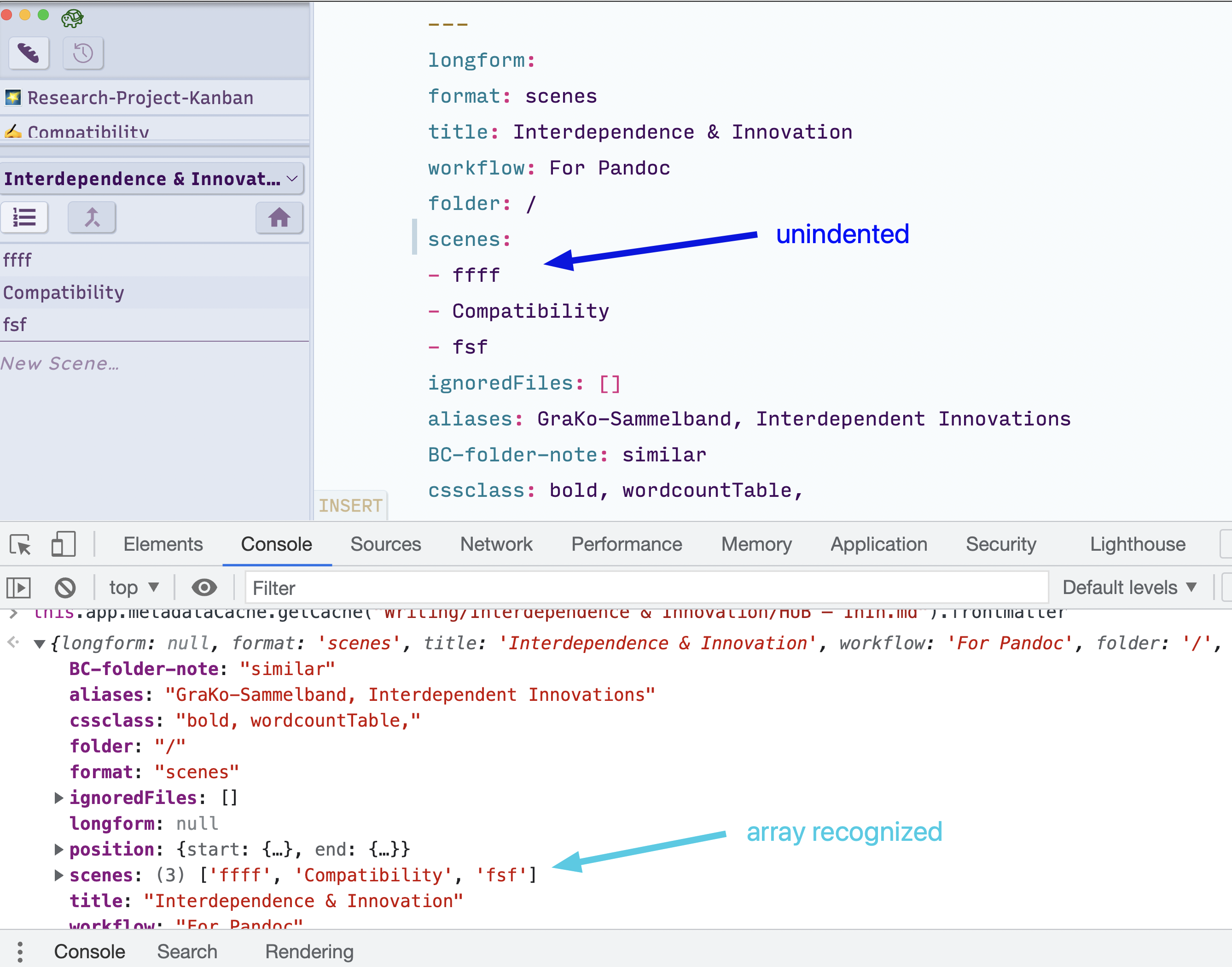 Longform YAML parsing and Obsidian YAML parsing seem to be inconsistent? · Issue #87 · kevboh ...