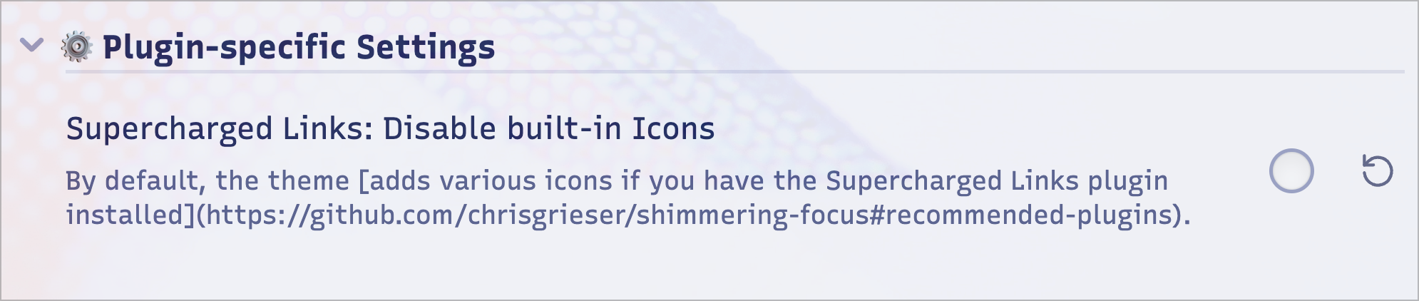 [Bug]: Remove predefined icon for #moc tags, as it overrides the icon set by the supercharged ...