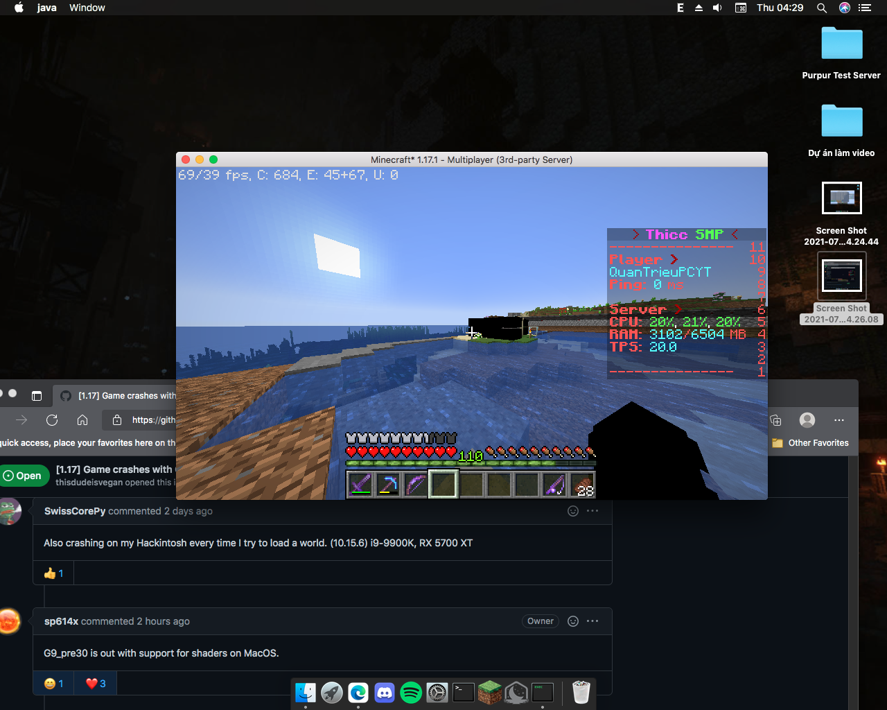 [1.17] Game crashes with Optifine & Shader on M1 Mac · Issue #5900 · sp614x/optifine · GitHub