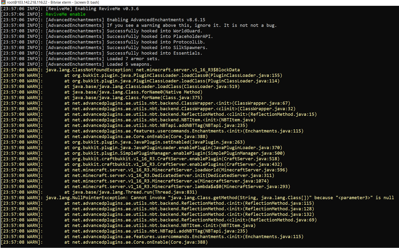 Error ClassNotFoundException v1_16_R3$BlockData · Issue #2388 · GC ...