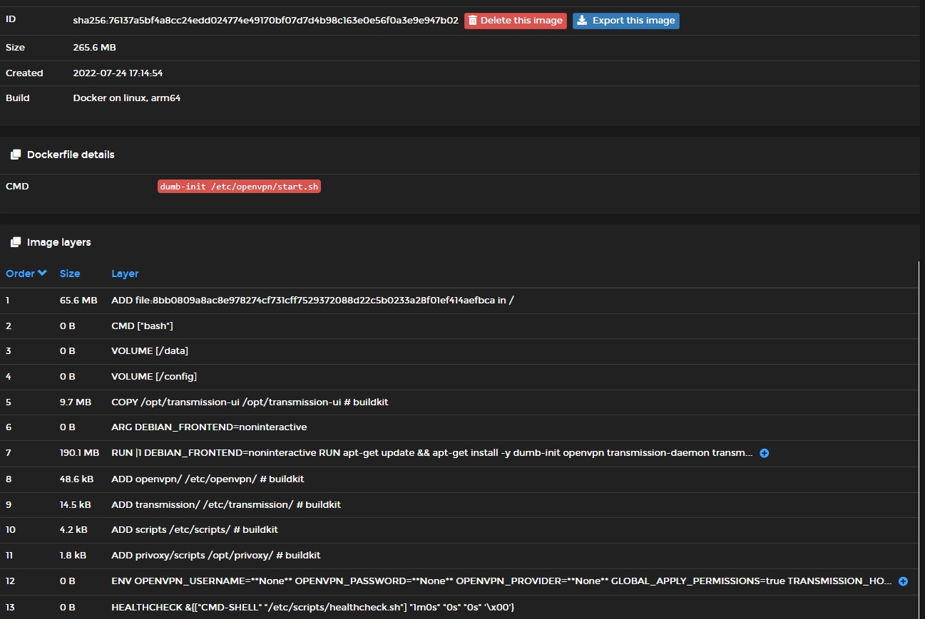 Migrated from 32bit Raspberry Pi to 5 · Issue #2308 · haugene/docker-transmission-openvpn · GitHub